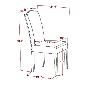 East West Furniture X027EN206-9 9-Piece Dinette Set - a Beautiful Modern Dining Table - 8 Lovely Parson Dining Chairs Nail Heads and High Back (Linen White Finish)