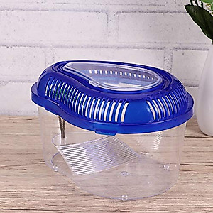 POPETPOP Reptile Carrier - Reptile Terrarium Habitat Small Turtle Tank, Turtle Container, Reptile Carrier with Cover and Handle - Above Tank Basking for Mini Pet Houses(Small)