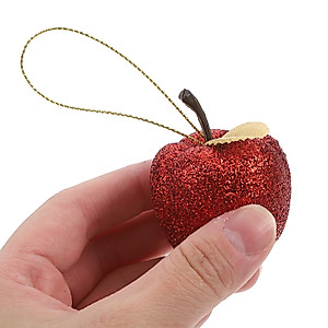 LIOOBO Mini Red Apple Ornaments: 20pcs 1.9in Christmas Tree Apple Baubles, Small Apple Hanging Ornaments, Apple Decor for Xmas Party Holiday Decoration