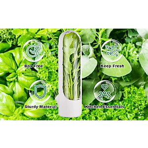 Herb Saver for Refrigerator, Fresh Herb Keeper, Herb Saver Pod Containers, Herb Fresh Keeper for Refrigerator,Herb Storage for Cilantro,Parsley, Asparagus,Keeps Vegetables Fresh for 2-3 Week (1PCS)