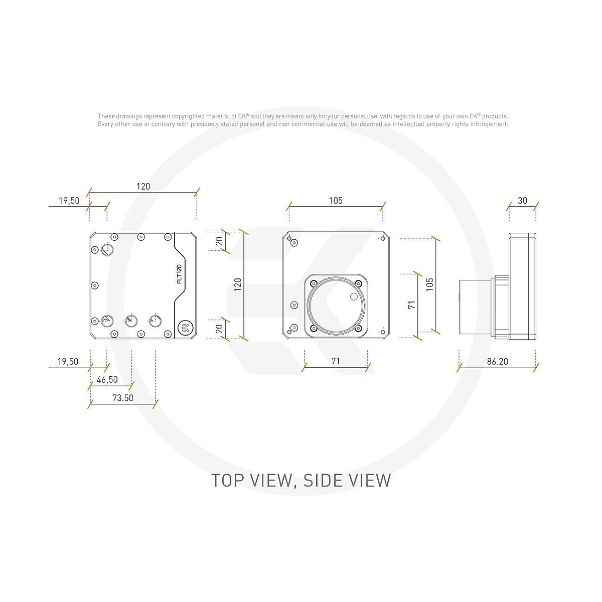 EKWB EK-Quantum Kinetic FLT 120 Pump/Reservoir Combo, D5 PWM, D-RGB, Plexi