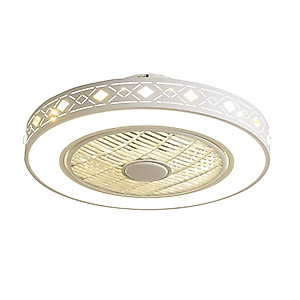 TFCFL 22 Inch Ceiling Fan with Light and Remote Control,Modern LED Semi Flush Mount Light Fandelier,3 Colors 3 Speeds Changing,64W,Enclosed Fan,Quiet Motor,Indoor Light,White