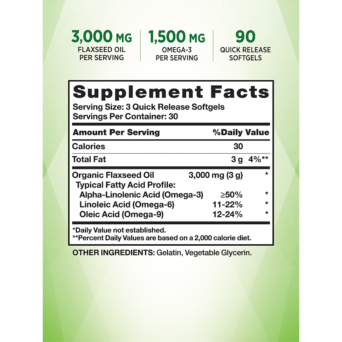 Flaxseed Oil Softgels | 90 Count | Cold Pressed, Non-GMO & Gluten Free Supplement | by Nature's Truth