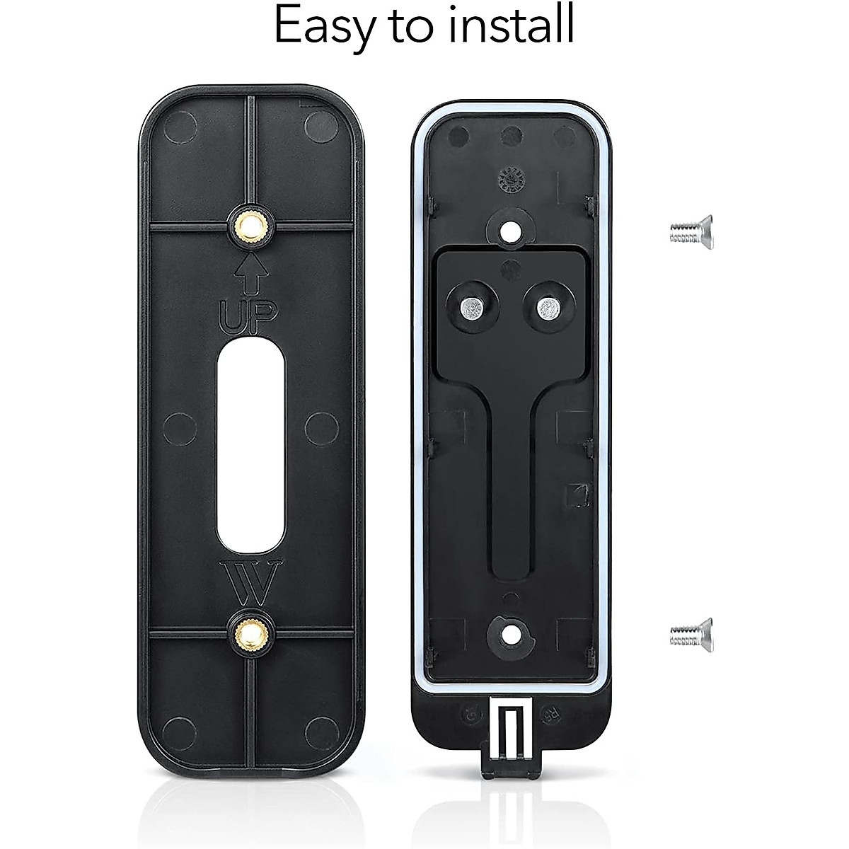Wasserstein No-Drill Mount Compatible with Blink Video Doorbell - Wall Mount/Mounting Bracket for Blink Security Wireless System (Black)
