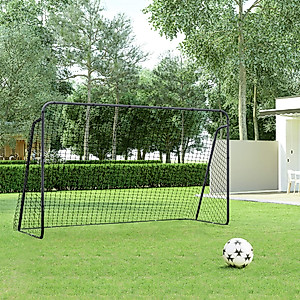 SONGMICS Children's Soccer Goal 12 x 6 Foot, in Garden, Courtyard, Park, Beach, Metal Pipes and PE Net, Quick Assembly, Black USZQ366B01V1