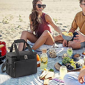 Travel Food Bag, Food Delivery Bag, 15L Reusable Thermal Insulation Bag, Leak Proof Food Transport Hot/Cold, Travel Insulated Bag, Beach Cooler Bags for Picnic Camping, 302323cm/11.819.069.06 inc