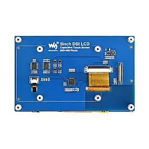 Coolwell Waveshae 5inch Capacitive Touch Display for Raspberry Pi Series and CM3/3+, 800×480, DSI Interface Up to 5-Points Touch