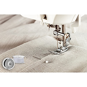 SINGER 30027 Class 66 Threaded Bobbins, Transparent, Black & White, 12-Count,