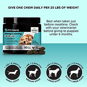 PetHonesty Hemp Calming Max Strength Chews for Dogs - All-Natural Soothing Snacks with Hemp + Valerian Root, Dog Stress & Dog Anxiousness - Helps Aid with Thunder, Fireworks, Chewing & Barking (Duck)
