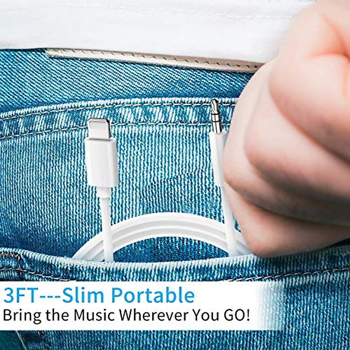 (Apple MFi Certified) iPhone Aux Cord for Car Audio,Lightning to 3.5mm Audio Cable Compatible with iPhone 13/12/11/XR/XS/X/8/7/6 Plus/SE 2,iPad for Car Home Stereo,Speaker,Headphone,Support All iOS