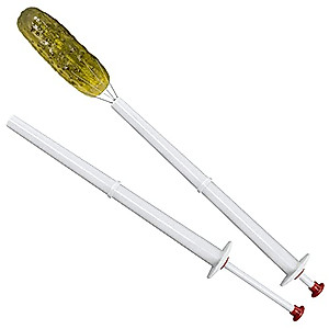 Deluxe Pickle Pincher, Set of 2,Pickle Picker Stainless Steel and Plastic- Olive Pepper Grabber