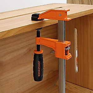 JORGENSEN 2-pack Steel Bar Clamps Set, 12-inch Medium Duty, 600 Lbs Load Limit, for Woodworking