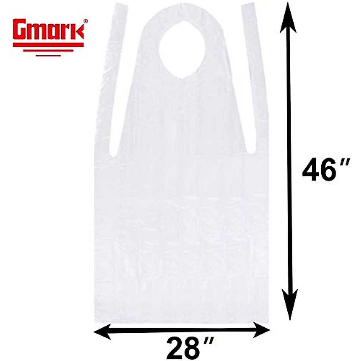 Gmark Poly Apron Individual Wrapped, Disposable PE Waterproof, Food, Cooking 100pcs GM0002