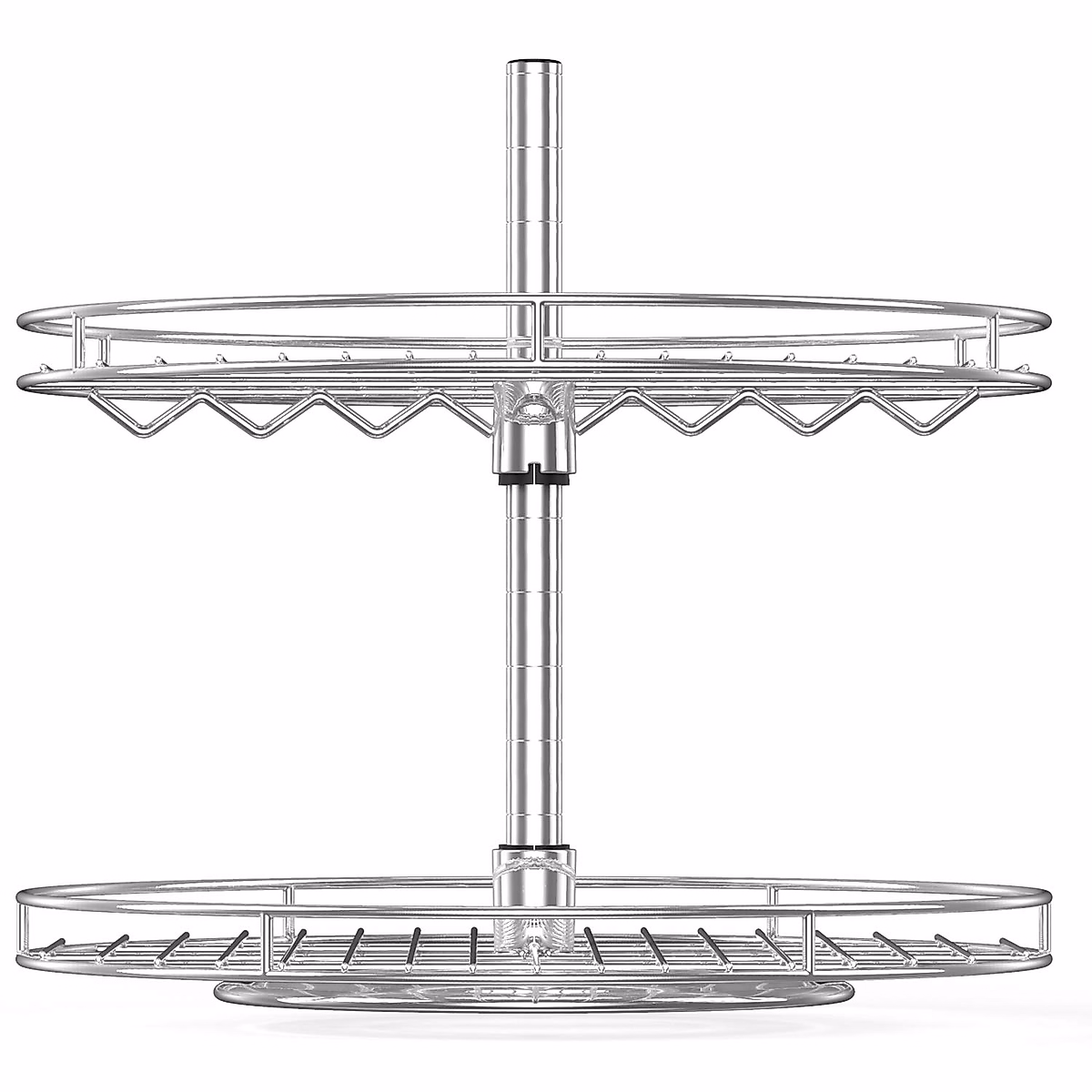 2 Tier Lazy Susan Large Shelf for Kitchen 13 inch,Tall Height Adjustable Turntable Spice Rack Spinner Cabinet Organizers and Storage,Rotating Under Sink Organizer,with PP Plastic Sheet (2 Tier)