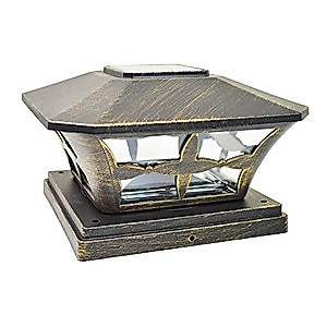 iGlow 8 Pack Vintage Bronze Garden 6 x 6 Solar SMD LED Post Deck Cap Square Fence Light Landscape Lamp PVC Vinyl Wood