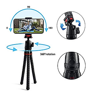 Phone Tripod LINKCOOL 360 Degree Rotation Flexible Tripod Travel Octopus Tripod for iPhone/Smartphone/Ipad/DSLR/Sports Action Camera, with Bluetooth Wireless Remote Shutter