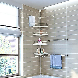 4 Layer Shower Corner Pole Shelf Bathroom Kitchen Storage Rack Holder Shower Bathroom organizer Shelves Shelf Shower shelf Shower organizer Bathroom shelves Shower rack Shower corner