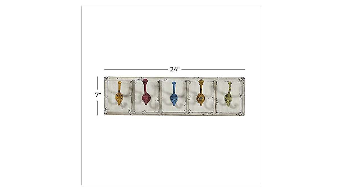 Deco 79 Multi Colored 5 Hangers Wall Hook - Stylish & Durable