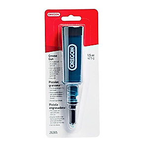 Oregon Grease Gun for Chainsaws, Pre Loaded All Purpose Lubricant, Easy Refill, Universal for Most Makes/Models of Saw Chains and Cutters (26365), Black