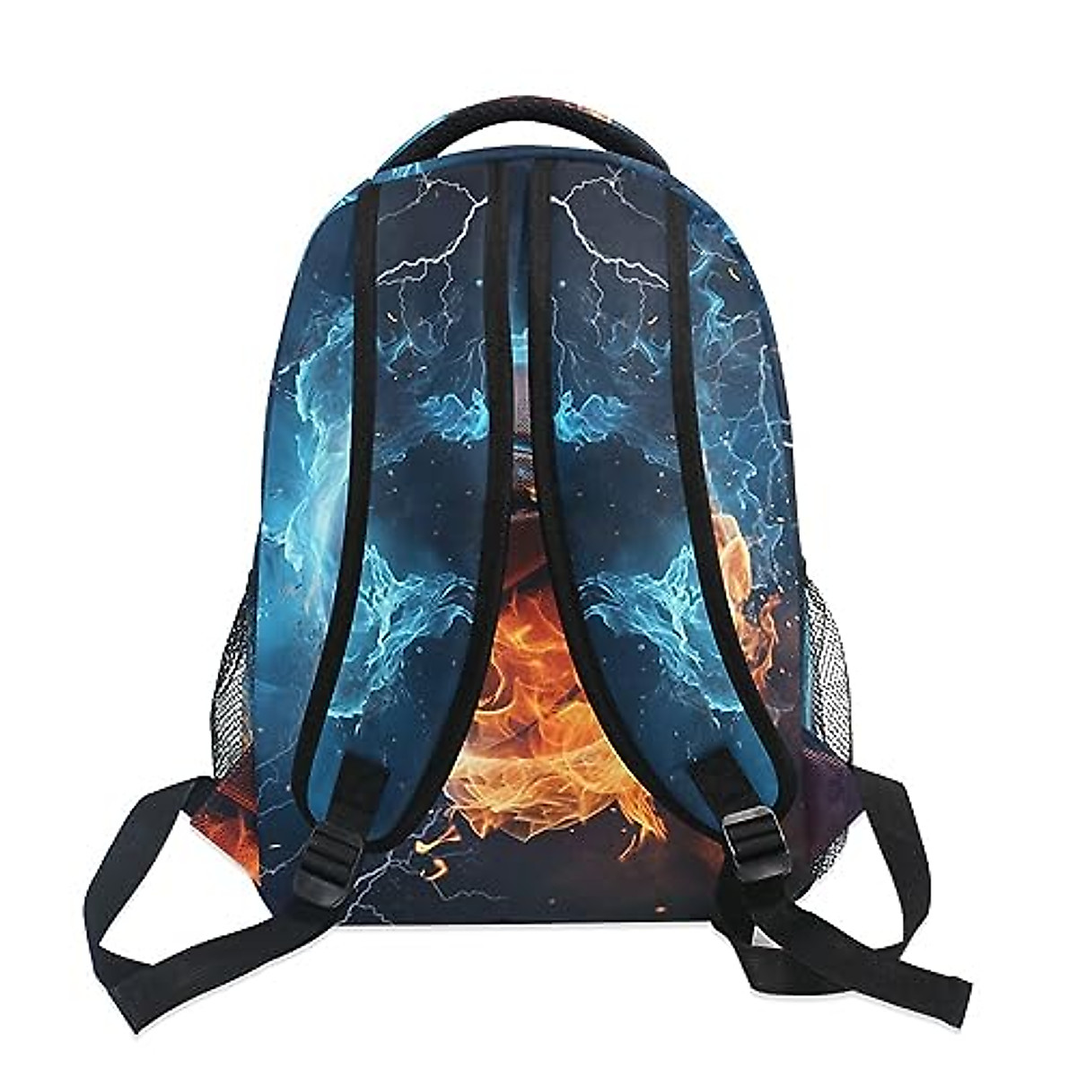 ZOEO Basketball on Snow and Fire Kids Large Backpack School Student Personalized Bookbag for Boys Girls Daypack Travel Laptop Bags with Pockets