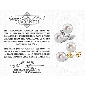 THE PEARL SOURCE 10-11mm Drop-Shaped Genuine Pink Freshwater Cultured Pearl Rose Gold Olive Earrings for Women