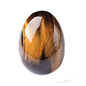 Natural Opal Pink Crystal Topaz Crystal Egg Sphere Sculpture Reiki Healing Crystal Gemstone Stone Quartz Egg Divination Figurine with Wood Stand for Home Decoration (7 Eggs)