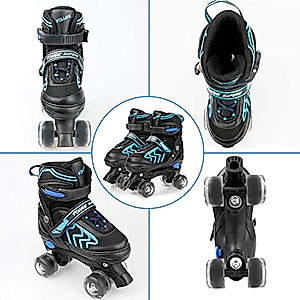 SZHZS Adjustable Toddler Kids Roller Skates with Light Up Wheels for Boys Girls Beginners for Indoor Outdoor Sports - M Size