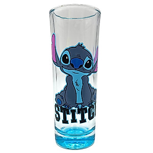 Jerry Leigh Sitting Stitch Alien Shot Glass, Disney Themed Adult Drinking Glasses, Disney Vacation Souvenirs for Men, Unique Birthday and Housewarming Gifts for Men and Women, 1 Ounce