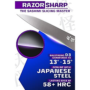 Dalstrong Yanagiba Knife - 9.5 inch - Phantom Series - Sushi Knife - Japanese High-Carbon AUS8 Steel - Pakkawood Handle - Japanese Knife - Sheath Included