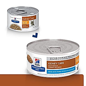 Hill's Prescription Diet k/d Kidney Care with Tuna Wet Cat Food, Veterinary Diet, 5.5 oz. Cans, 24-Pack