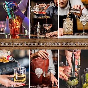 Simrzikr Bartending kit|Cocktail Shaker Set with Stand, Martini Mixer, Margarita kit, Bar Drink Mixer Set, All-in-one Bar Tools for Drinking Mixing, Mixology and Craft Bartender Kit for Home and bar