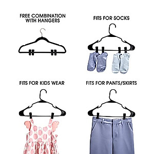 Cozymood Hanger Clips 40Pack Plastci Finger Clips for Hangers NO-Slip Strong Finger Clips Perfect for Velvet Hangers Plascti Hangers,Clothes Clips Black