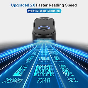 OBZ Mini Bluetooth Barcode Scanner, Upgraded 2D Wireless Barcode Scanner, Versatile 3-in-1 Portable Handheld USB 1D 2D QR Code Scanner Work with Mac OS, Windows, iOS, Android, Tablet, Phone, PC, POS