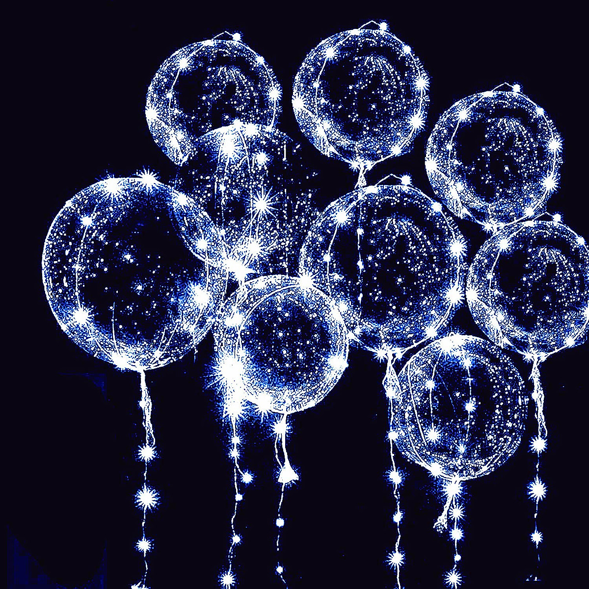 10 PACKS LED Bobo Balloons, Clear Light Up Balloons,Helium Glow Bubble Balloons with String Lights for Party Birthday Wedding Quinceanera Decorations (Cold White)