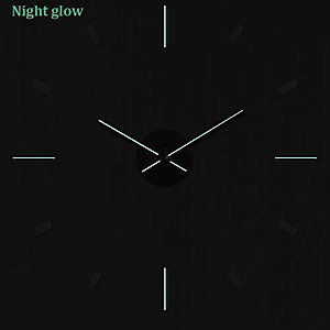 PresenTime & Co Large Frameless DIY Wall Clock for Modern Home/Office Decoration, Silent no Ticking, Night Glow. Wall Décor for Living Room, Dining Room, Kitchen, Bedroom, Class Room, Office Space.