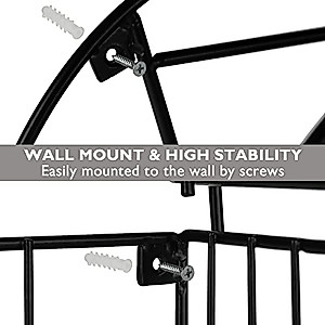 Lagute Garden Hose Holder with Tools Storage Basket Rack, Wall Mount Heavy Duty Water Hose Holder, Metal Hose Hanger Organizer Bracket for Outside Yard, Holds up to 100 ft. of Garden Hose, Brown