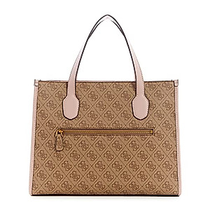 GUESS Silvana Small Tote, Latte Logo/Rosewood