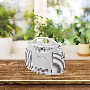 HANNLOMAX HX-327CD Portable CD Player with AM/FM Radio, Aux-in, AC/DC Dual Power Source. (White)
