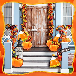 Hungdao 20 Pcs Thanksgiving Pumpkin Balloons Big Candy Corn Balloons Foil 20 Inch Fall Balloon for Halloween Party Supply Birthday Wedding Decorations