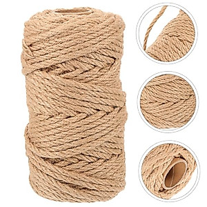 Hohopeti 1 Roll Cat Climbing Rope Sturdy Cat Scratcher Rope Heavy Sisal Twine Cat Scratching Tree Replacement Rope Natural Jute Twine Rope on Cat Trees Sisal Fibre Rope Sisal Rope Khaki