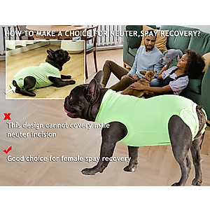 Wabdhaly Dog Surgery Recovery Suit for Female Spay,Puppy Surgical Recovery Zip Up Suit,Anti-Licking Bodysuit for Abdominal Wounds,Cone Alternative Recovery Blank Suit for Dogs