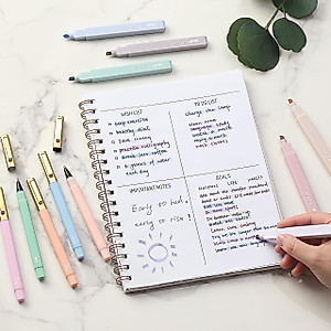 Mr. Pen- Aesthetic Highlighters and Pens No Bleed, 12 Pack, Pastel Color Bible Highlighters No Bleed, Black Ink Bible Pens, Highlighter Pens, No Bleed Highlighters for Bibles, Bible Pens