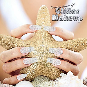 YGDZ Fine Glitter, 200g Holographic Silver White Extra Fine Glitter for Resin Arts & Crafts Body Nails Face Hair Epoxy Tumblers(Mother of Pearl & Silver Holographic)