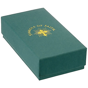 Symbols of Faith "Inspirations" 14k Gold-Dipped Red Swing Open Enclosed Crucifix Pendant Necklace