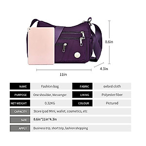 DENGSHANYANG Crossbody Bags for Women Casual Handbags & Shoulder Bags Nylon Tote Bag Lightweight Waterproof Messenger Bag Anti Theft Bag