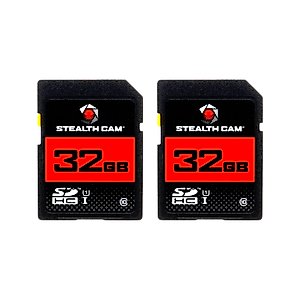 STEALTH CAM SD Card - High-Speed Data Transferring Storage Game Trail Hunting Scouting Photo Video Recording Cameras, 32GB SD Card (2 Pack)