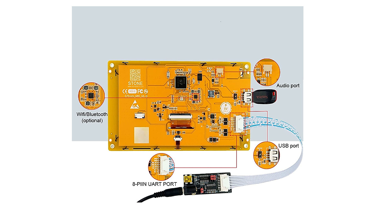 SCBRHMI 4.3" LCD HMI Display Module for Arduino & Raspberry Pi