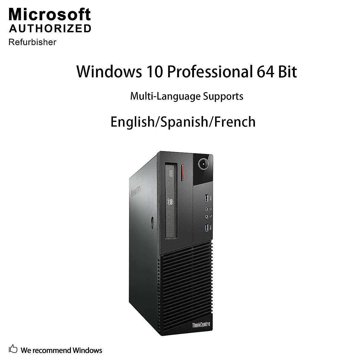 Lenovo ThinkCentre M83 Small Form Business High Performance Desktop Computer PC (Intel Core I5-4570 3.2G,8G RAM DDR3,240GB SSD,DVD-ROM,WIFI, Windows 10 Professional)(Renewed)