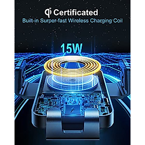 Wireless Car Charger, Cup Holder Wireless Charger, Tollefe 15W Qi Fast Charging Phone Holder, Auto Clamping Height Adjustable Non-Shaking Phone Mount for iPhone 14 13 12 Pro Max X XR, Samsung S22 S21