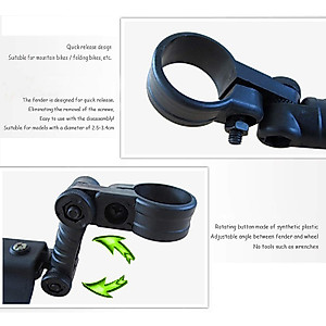 Adjustable Road Mountain Bike Bicycle Cycling Tire Front/Rear Mud Guards Mudguard Fenders Set (Black-1)